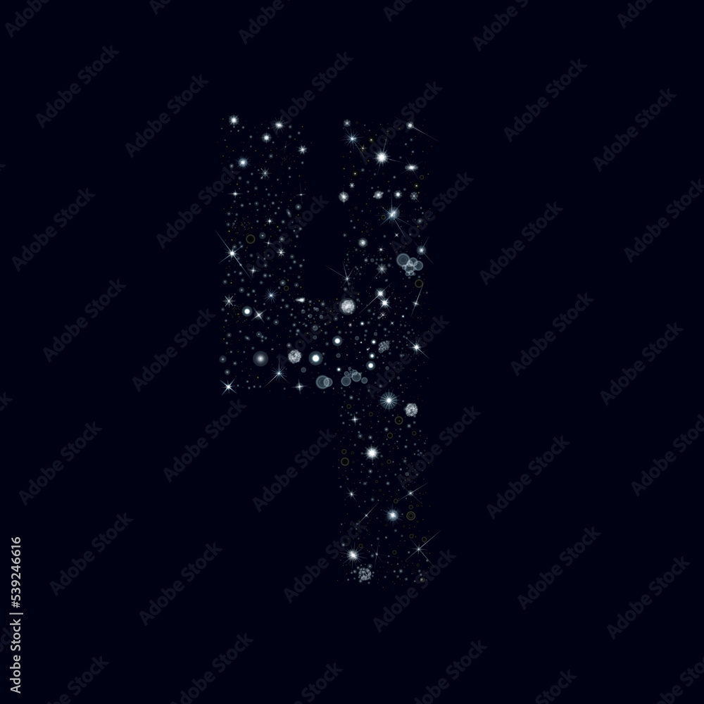 Number four formed by different star stars, space background. Stock ...