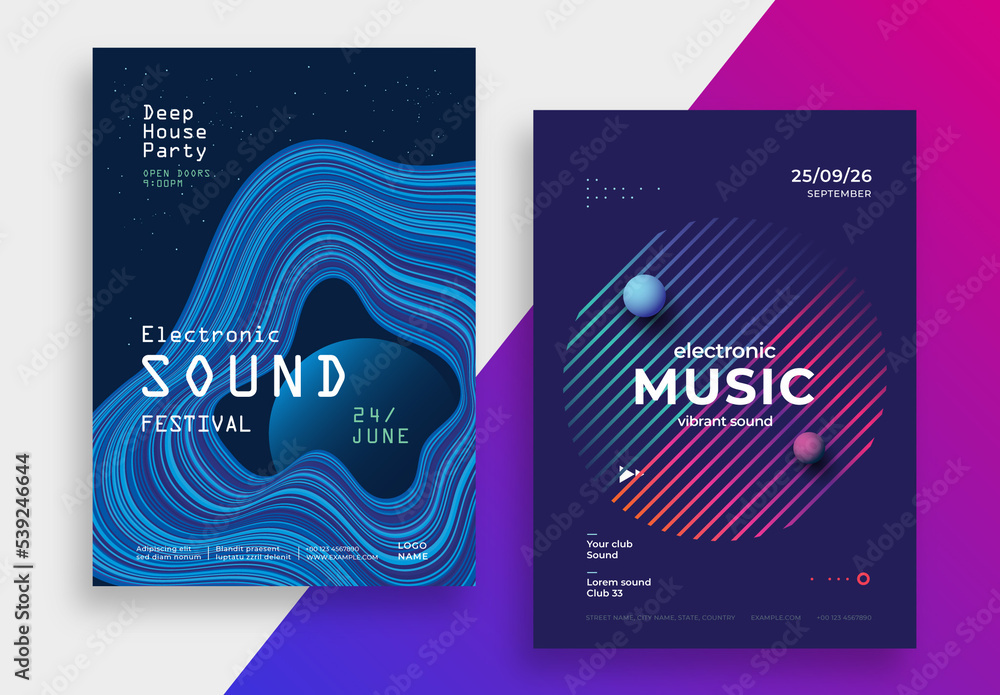 Electronic Music Poster Layout Stock Template | Adobe Stock