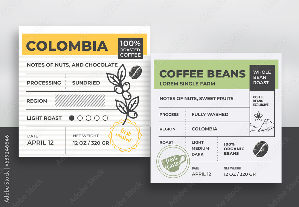 Vintage Coffee Label Layout Stock Template | Adobe Stock