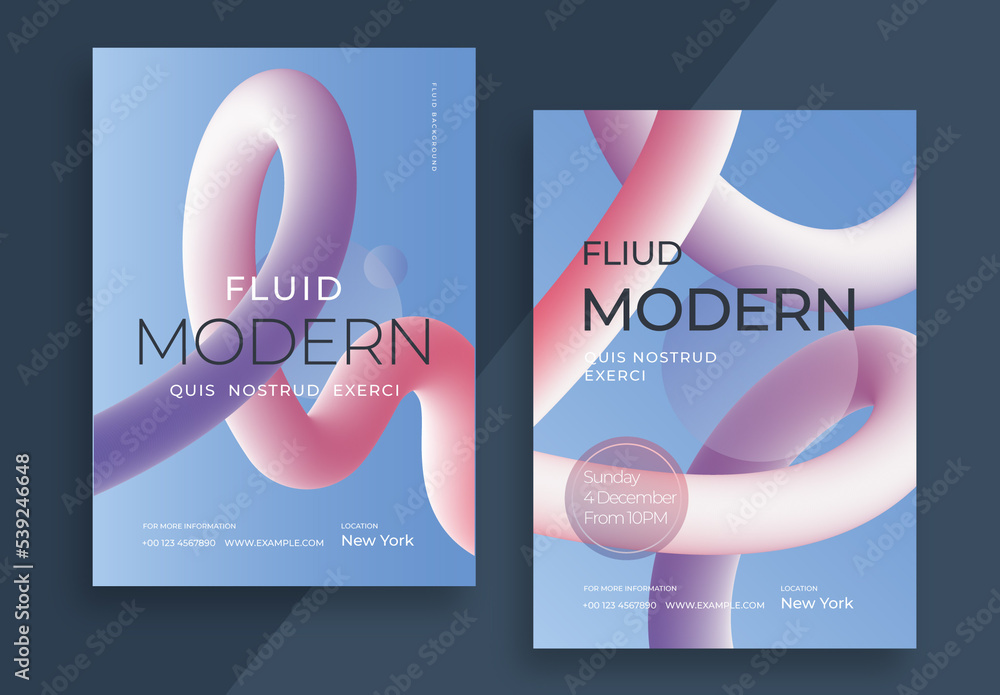 Modern Posters Layout with Abstract Shapes Stock Template | Adobe Stock