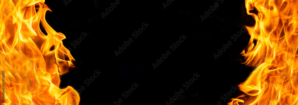 Fire blaze. Abstract blaze, fire on a black background, flame texture ...