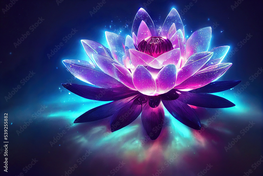 glowing crystal lotus flower Stock Illustration | Adobe Stock