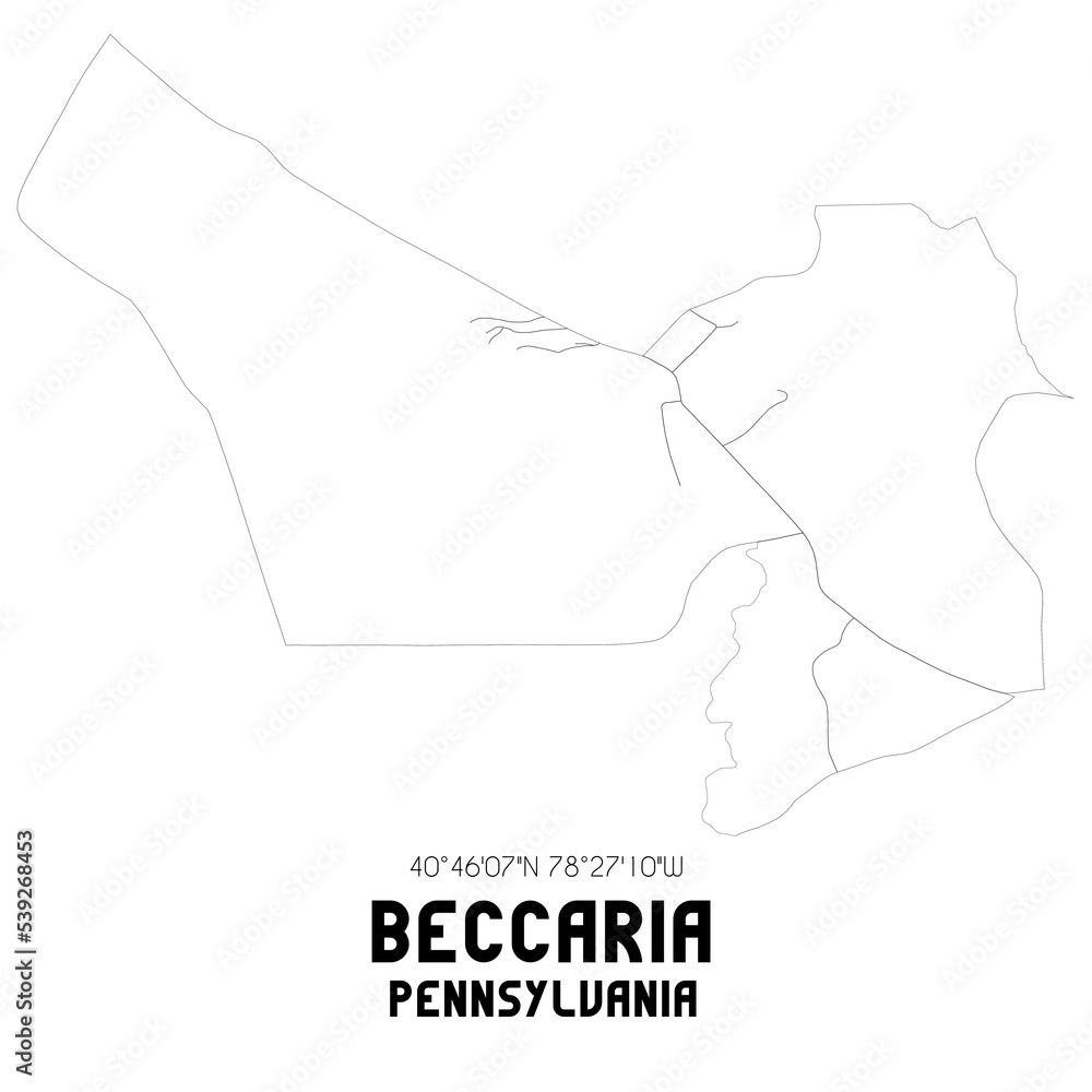 Fototapeta mapa świata dla dzieci Beccaria Pennsylvania. US street map ...