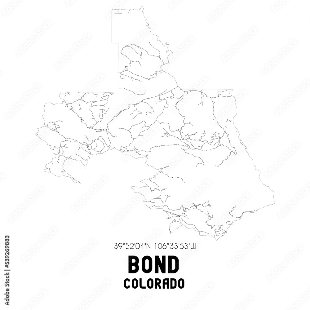 Fototapeta mapa świata dla dzieci Bond Colorado. US street map with ...
