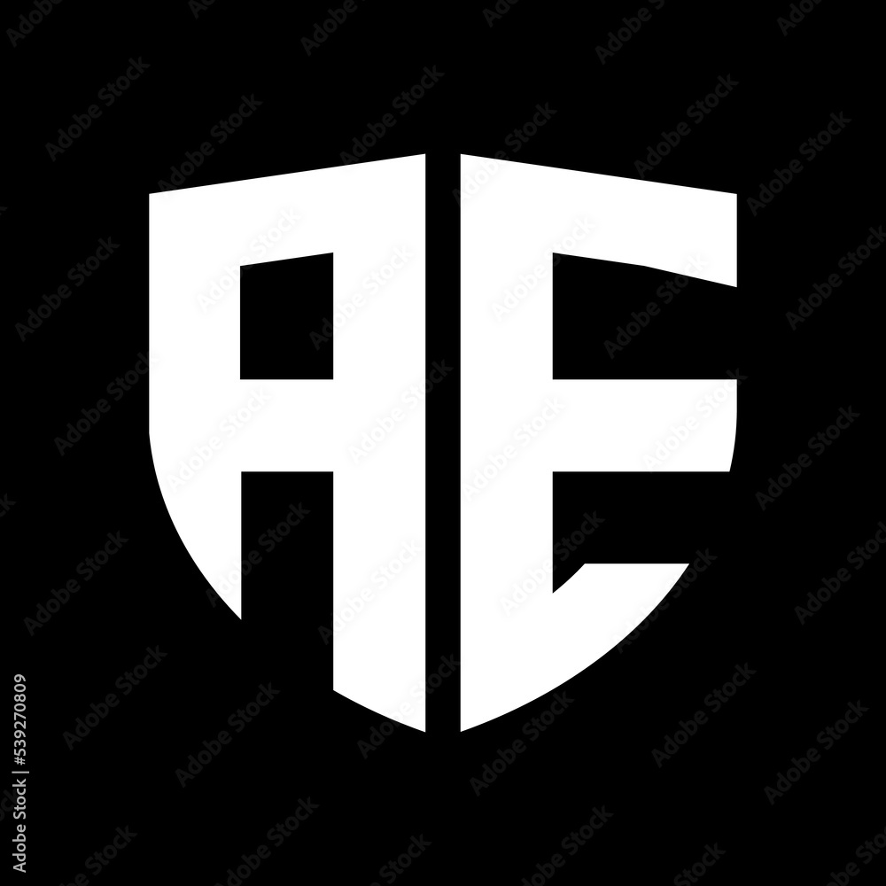 ae letter logo with black background. ea icon design with black ...
