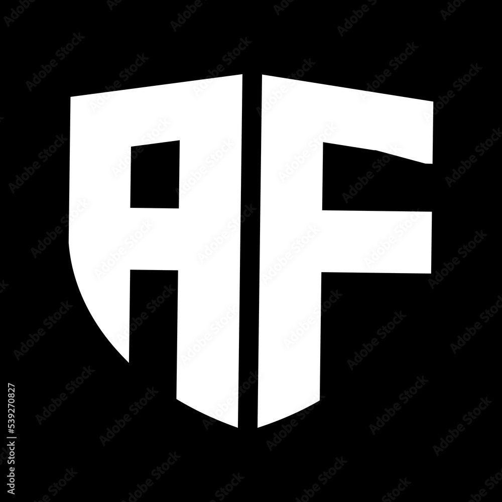 af letter logo with black background. fa icon design with monogram ...