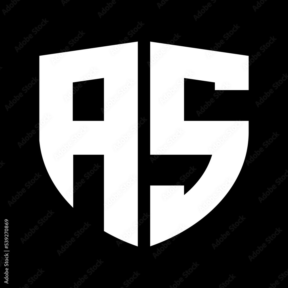 as letter logo with black background. as icon design with monogram ...