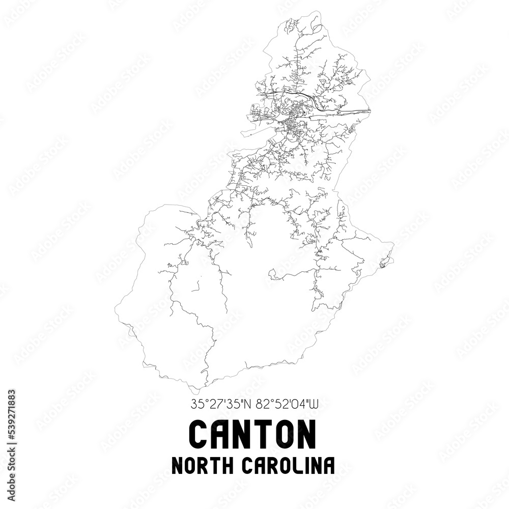 Canton North Carolina. US street map with black and white lines. Stock ...