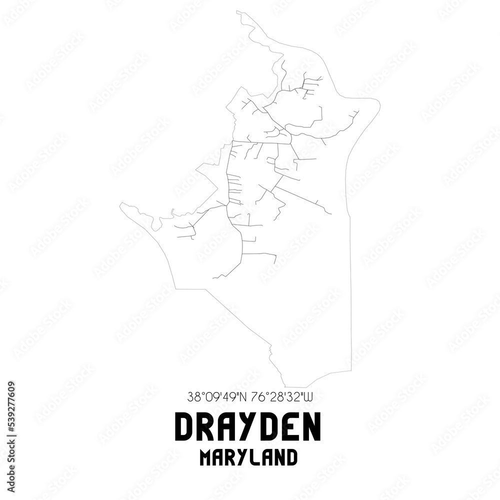 Fototapeta mapa świata dla dzieci Drayden Maryland. US street map with ...