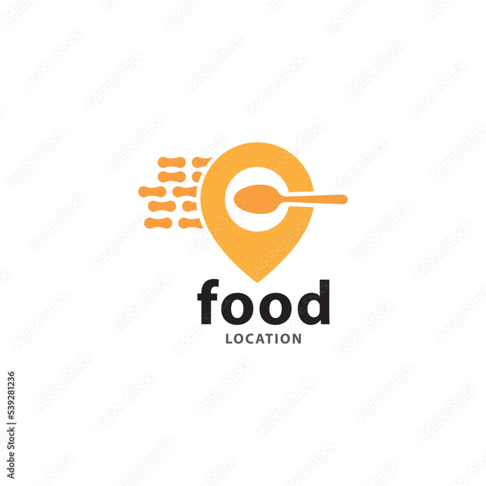 Eat Food Logo Food Point Background Vector Image Stock Vector | Adobe Stock