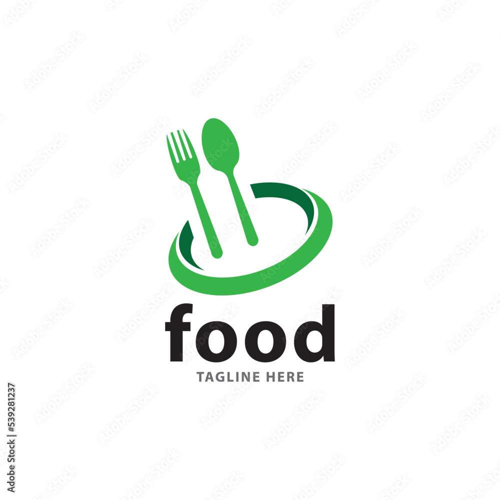 Eat Food Logo Food Point Background Vector Image Stock Vector | Adobe Stock