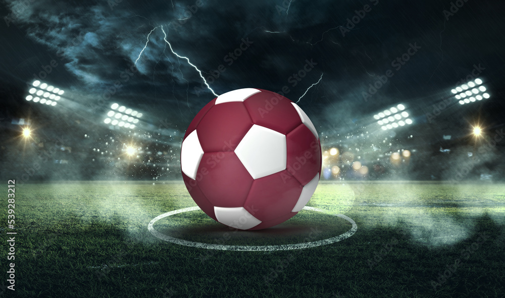 fifa world cup 2022, football with stadium. blur and Artifacting Effect ...