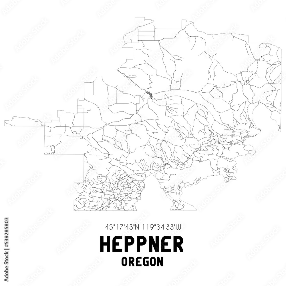 Fototapeta mapa świata dla dzieci Heppner Oregon. US street map with ...