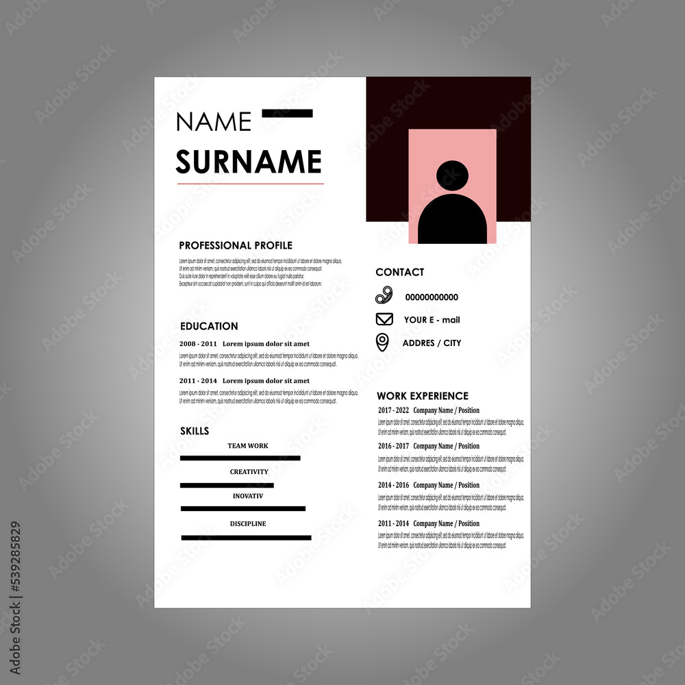 Corporate designer resume and cv vector. Resume template, elegant ...