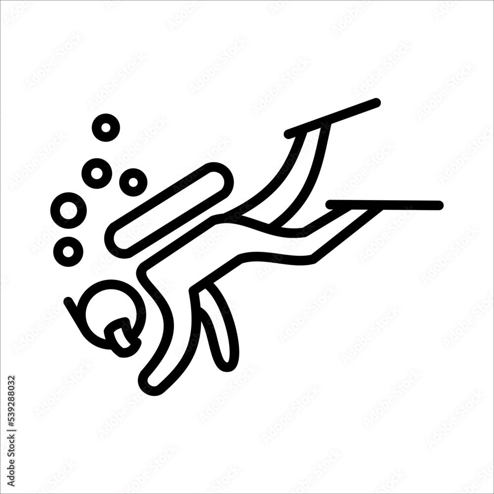 Dive Icon Logo Design Vector Template Illustration Sign And Symbol ...