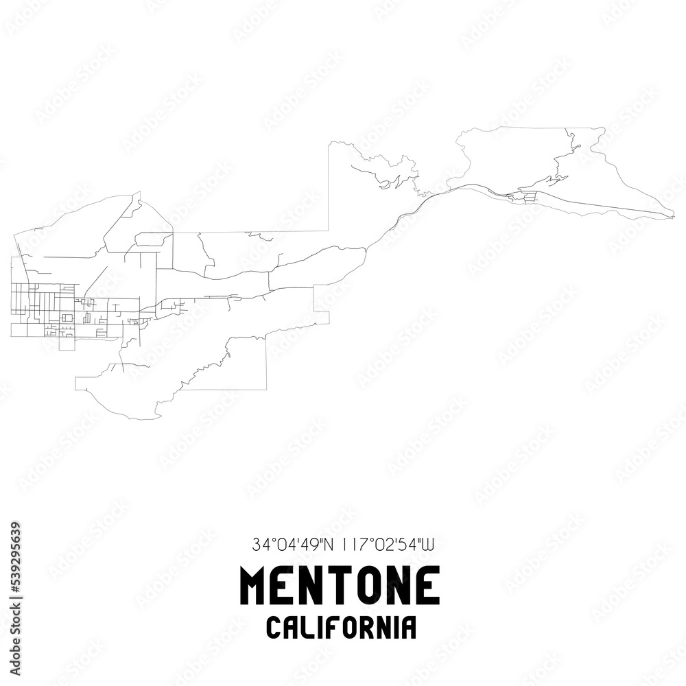 Fototapeta mapa świata dla dzieci Mentone California. US street map ...