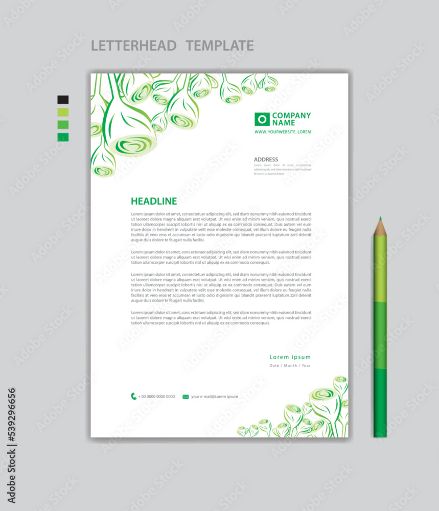 Letterhead template vector, minimalist style, printing design, business ...