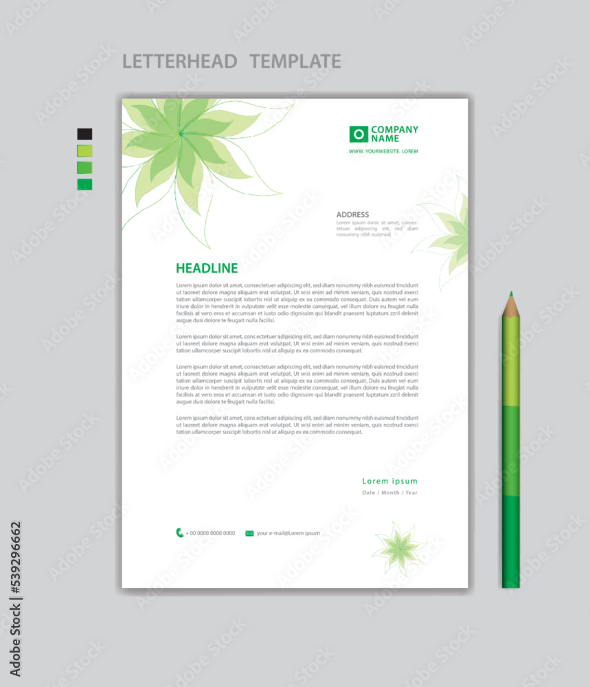 Letterhead template vector, minimalist style, printing design, business ...