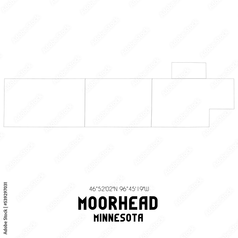 Moorhead Minnesota. US street map with black and white lines. Stock ...