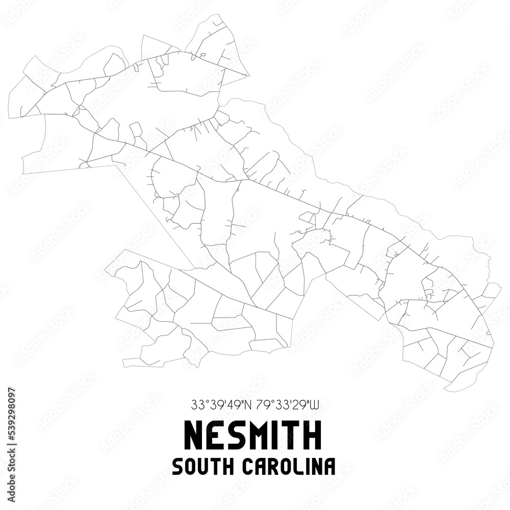 Fototapeta mapa świata dla dzieci Nesmith South Carolina. US street map ...