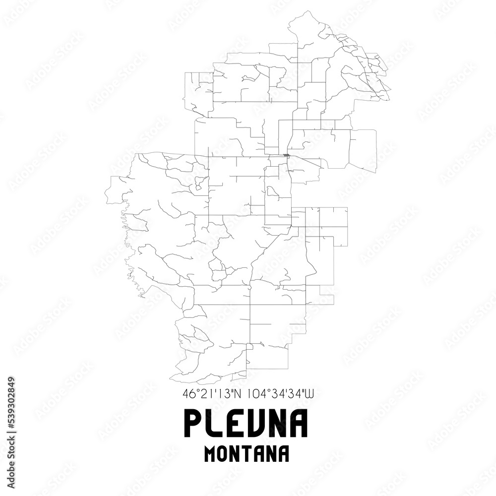 Fototapeta mapa świata dla dzieci Plevna Montana. US street map with ...