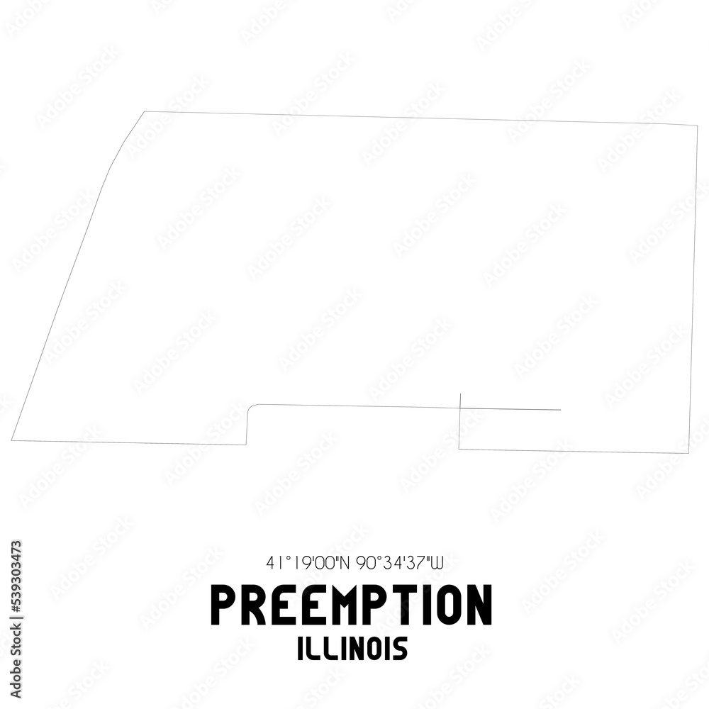 Preemption Illinois. US street map with black and white lines. Stock ...