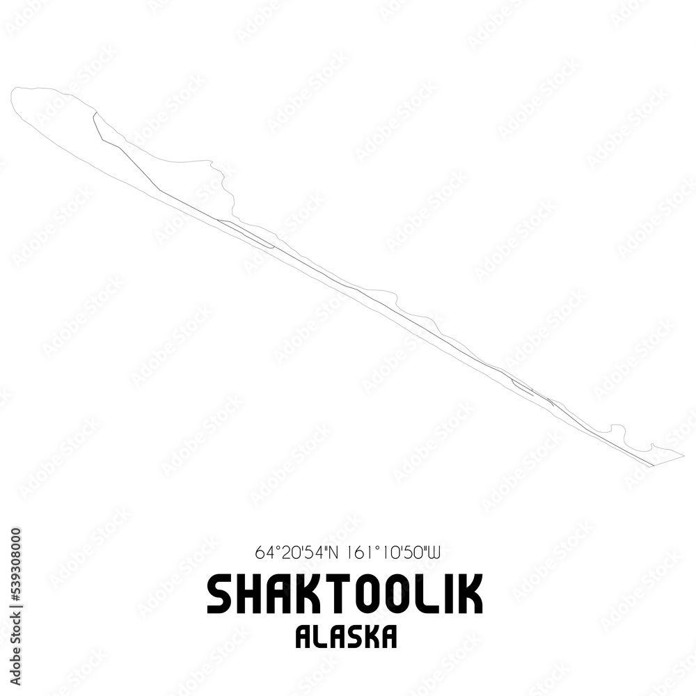 Shaktoolik Alaska. US street map with black and white lines. Stock ...