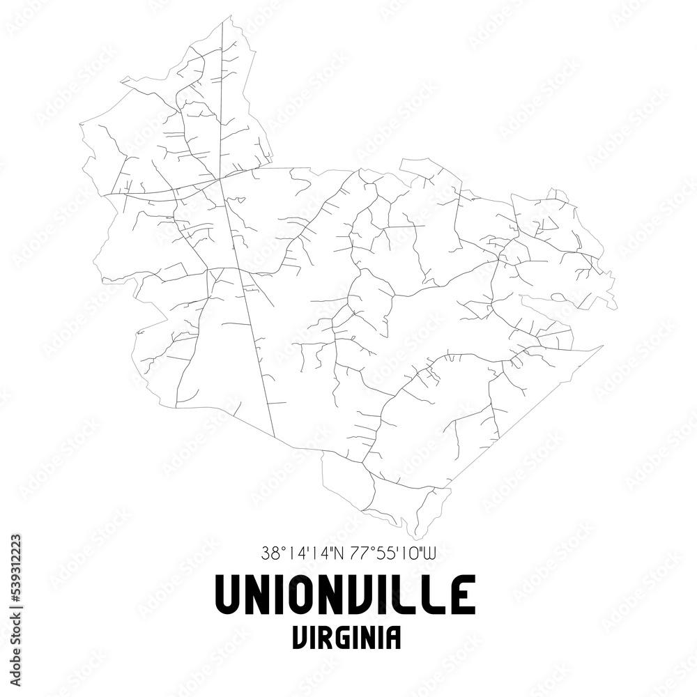 Fototapeta mapa świata dla dzieci Unionville Virginia. US street map ...