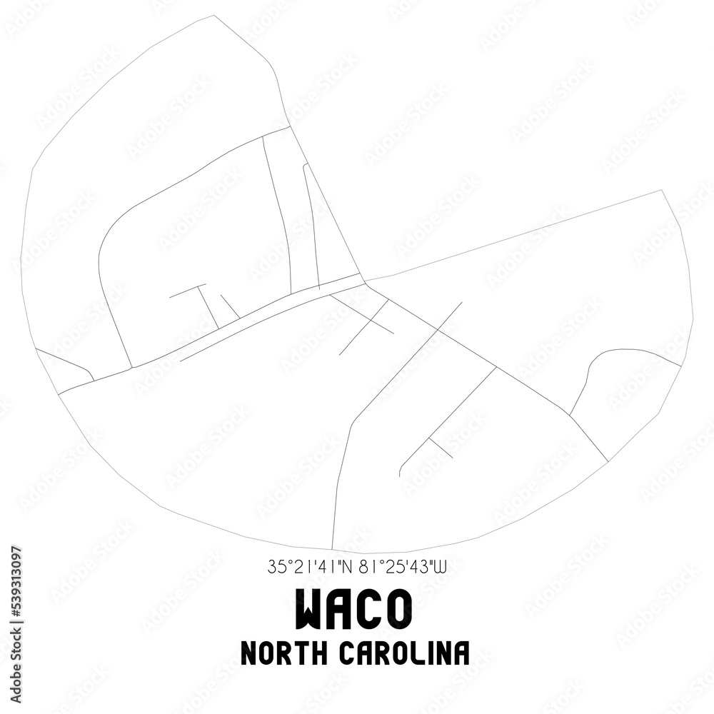 Waco North Carolina. US street map with black and white lines. Stock ...