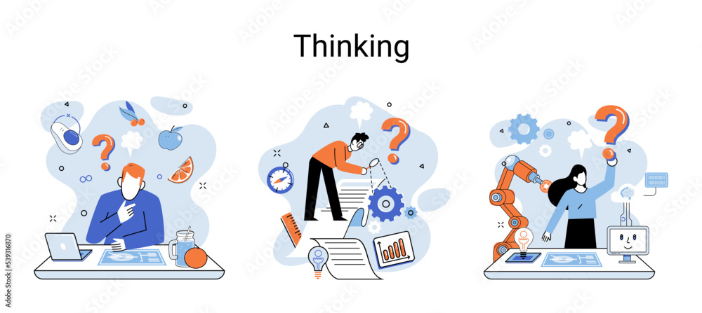 Thinking process of functioning of consciousness, which determines ...