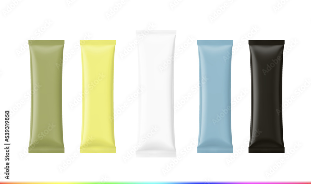 Set of realistic package stick mockup. Vector illustration isolated on ...