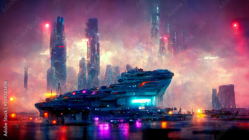 Sci-fi fantasy futuristic illustration digital background art scifi ...