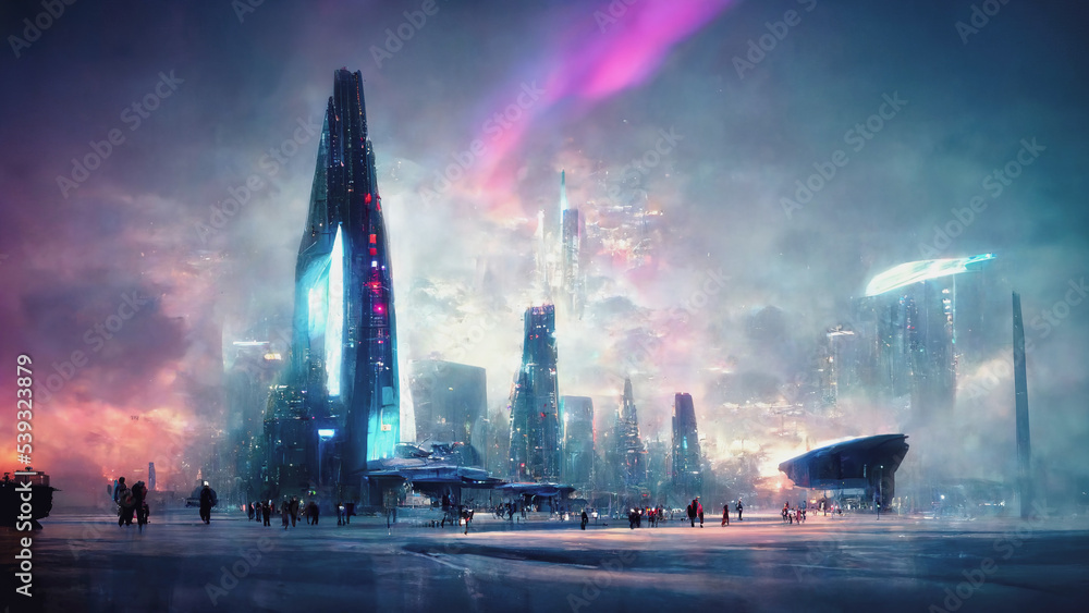 Sci-fi fantasy futuristic illustration digital background art scifi ...
