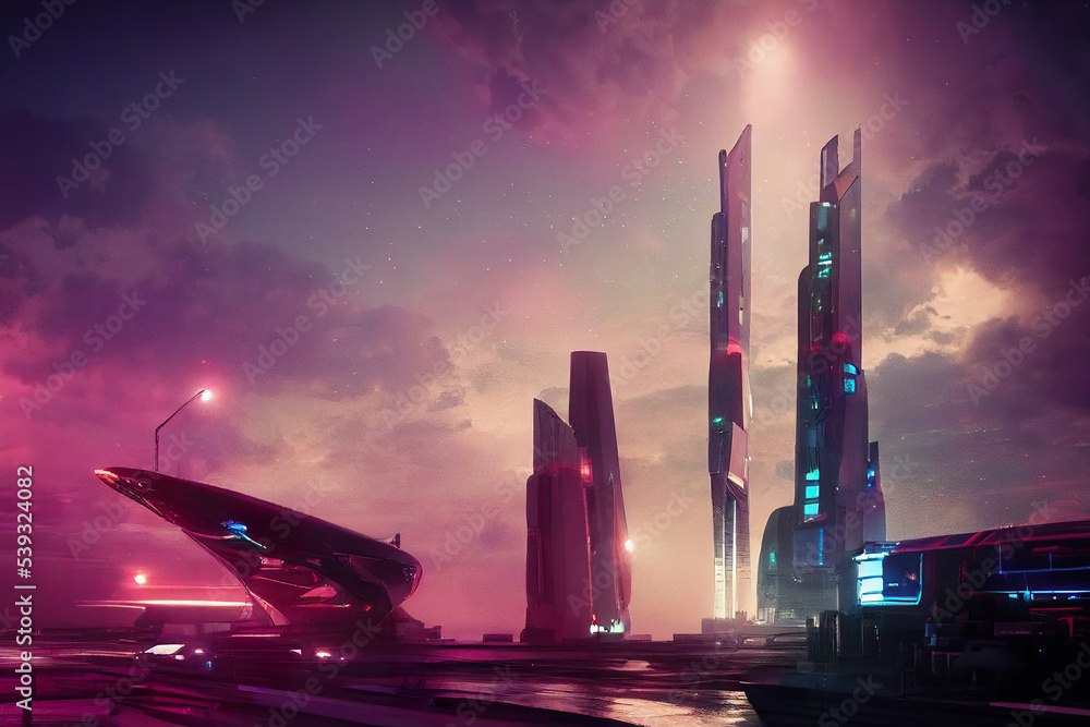 Sci-fi fantasy futuristic illustration digital background art scifi ...