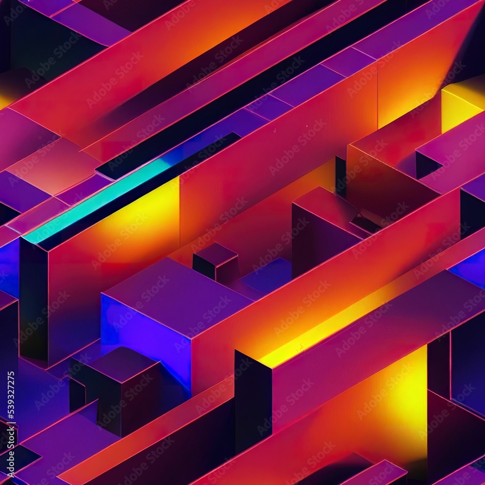 Seamless tech sci-fi pattern texture illustration repeating background geometric pattern ...