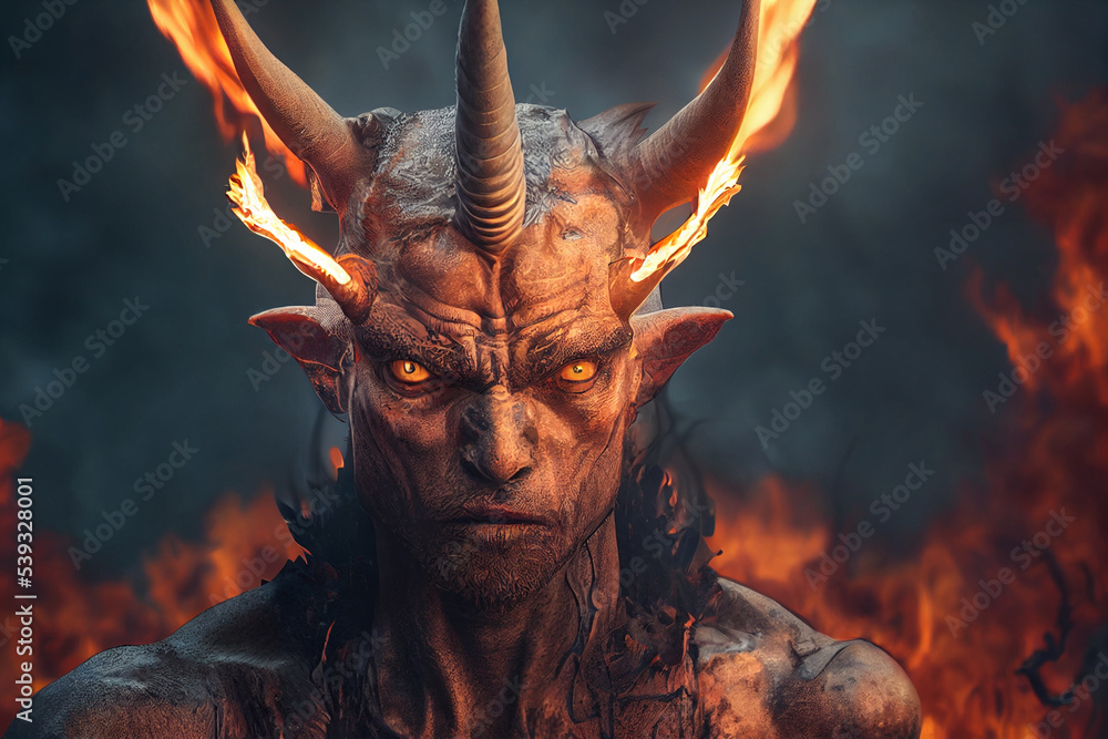 Scary demon devil monster. Generative AI Stock Illustration | Adobe Stock