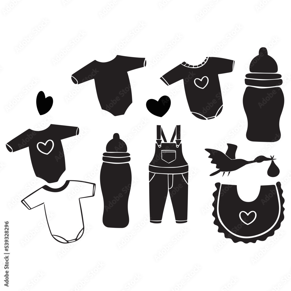 Baby SVG Bundle, Baby PNG Clipart Stock Vector | Adobe Stock