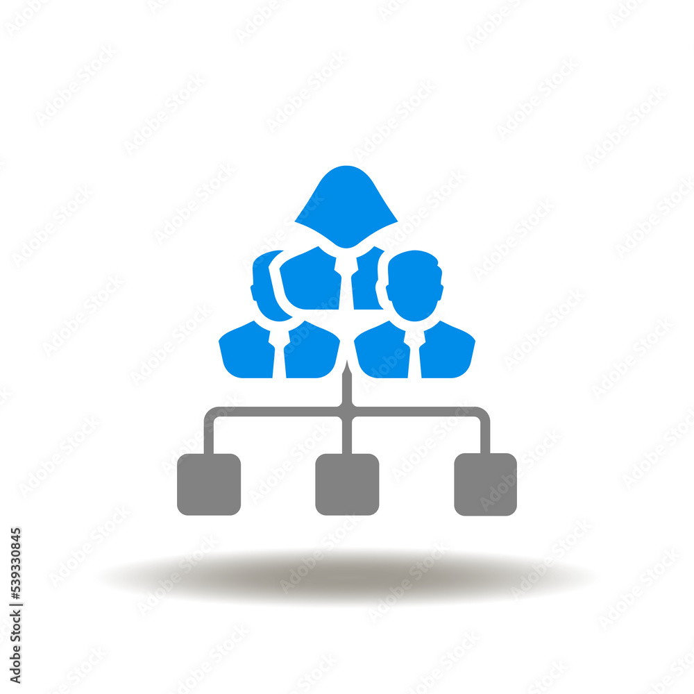 Vector illustration of business people team flowchart. Icon of ...