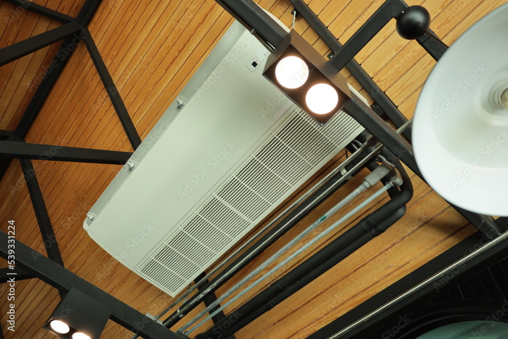 Air conditioner hanging from the ceiling. 4-way air conditioning ...