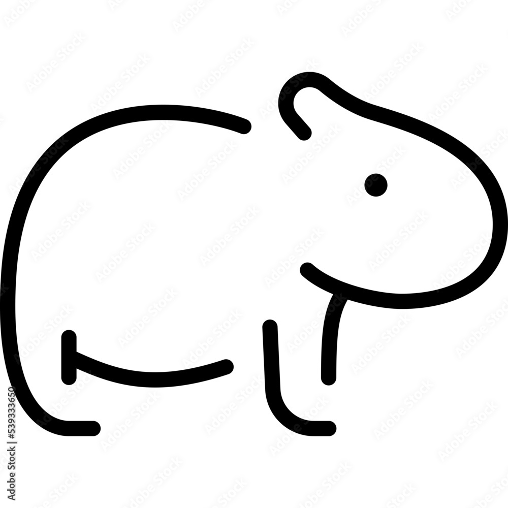 Simple wombat icon, animal illustration on transparent background Stock ...