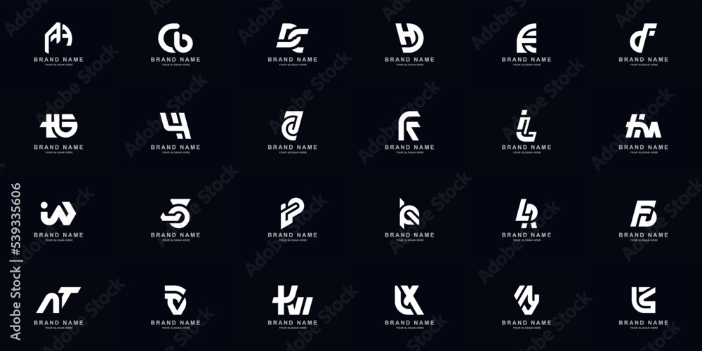 Collection full set abstract combine letter a - z monogram logo design ...