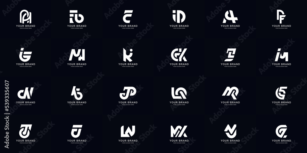 Collection full set abstract combine letter a - z monogram logo design ...