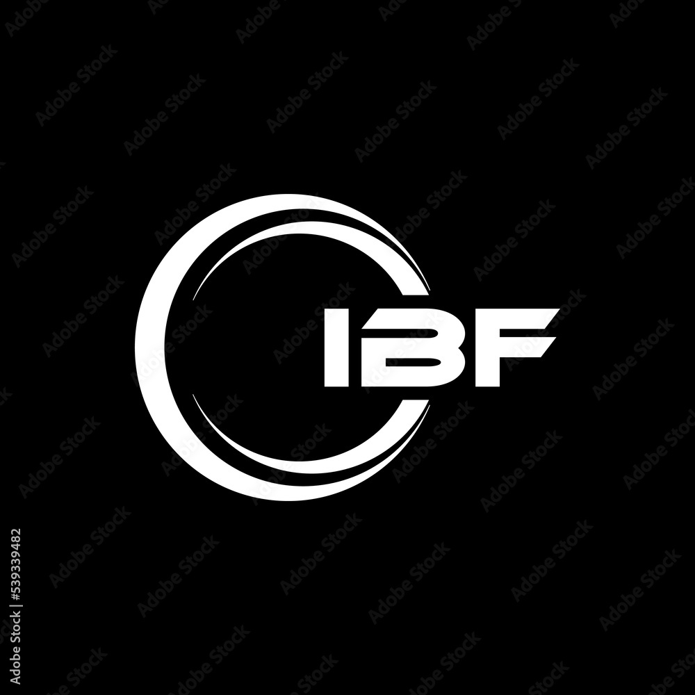 IBF letter logo design with black background in illustrator, cube logo ...