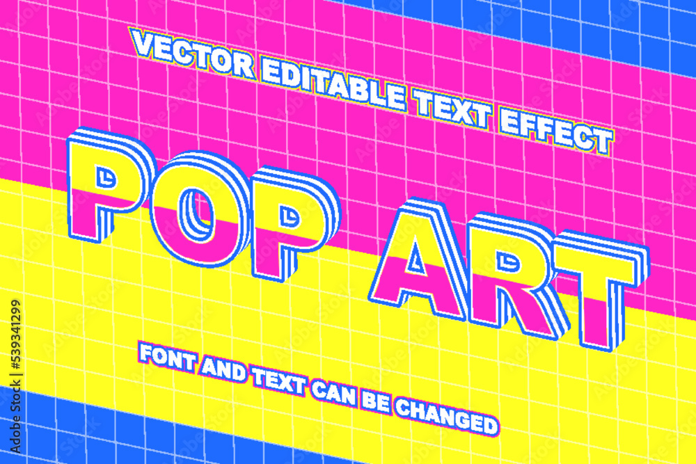 pop art colorful typography 3d editable text effect font style template ...