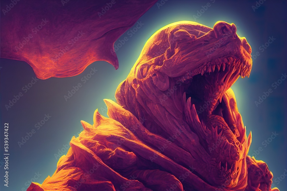 Vampire Monster creature Portrait 3D illustration with dramatic ...