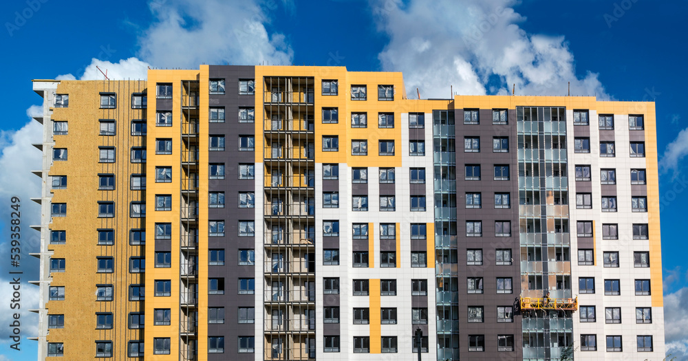 Construction of a modern residential building. Completion of the ...