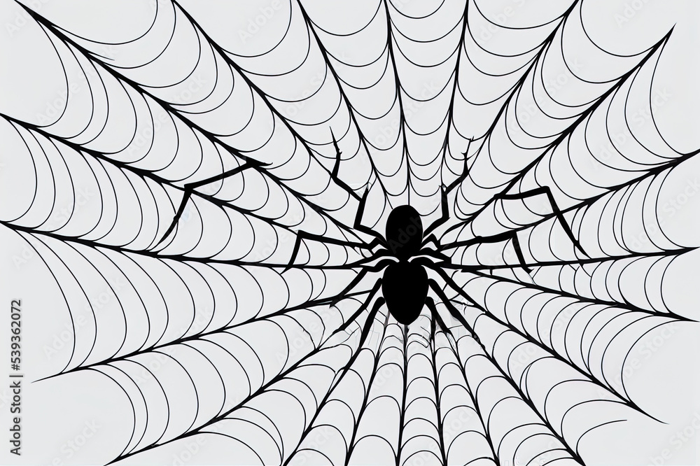 2d illustrated outline illustration of a simple fancy Halloween spider ...