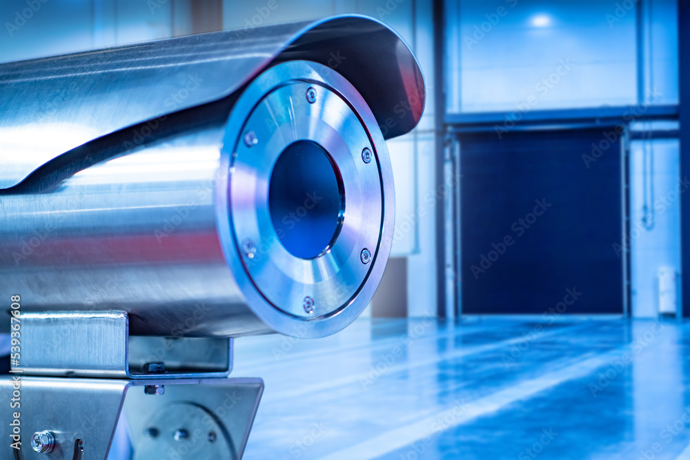 Video surveillance technology. Camera for CCTV system. Camera in steel ...