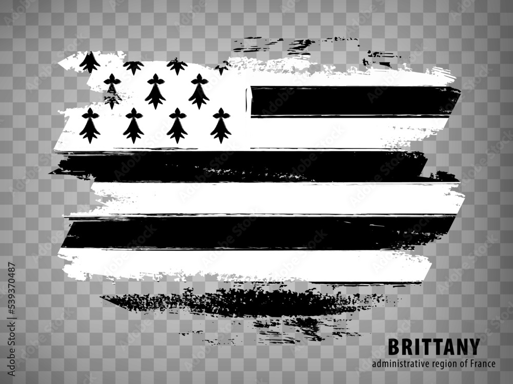Flag of Brittany from brush strokes. Flag Region Brittany of France ...