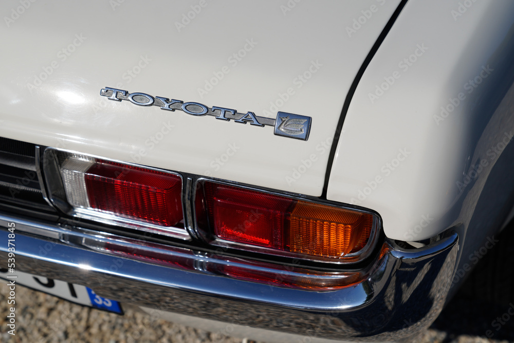 Toyota Celica logo text and brand sign of car ancient vintage vehicle ...